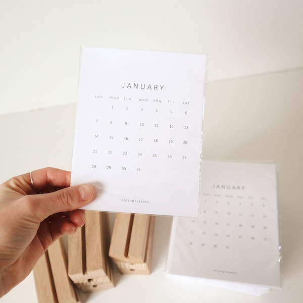 Desk Calendar With Stand - Etsy