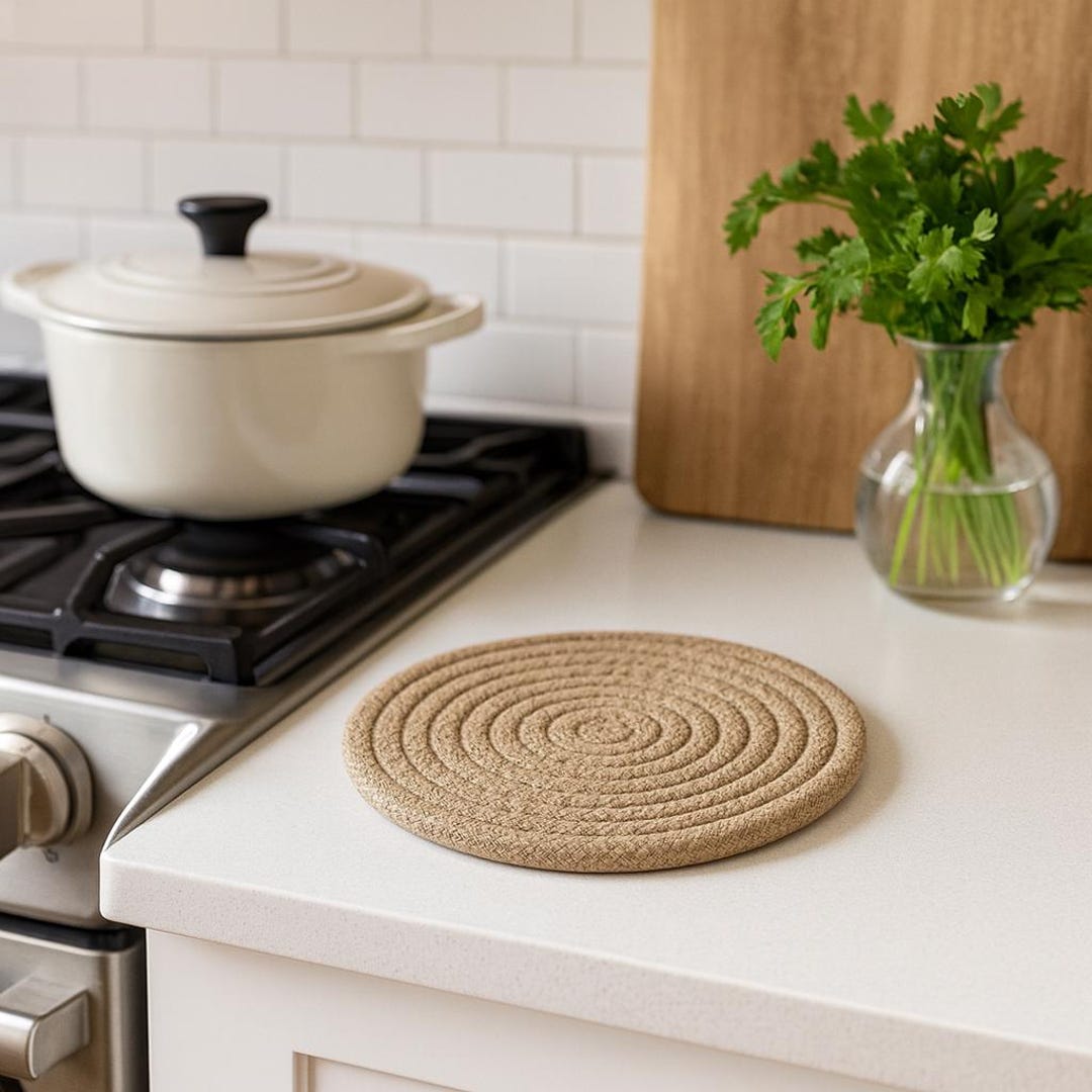 4 Pack Woven Trivet, Kitchen Decor, Round Hot Pads, Kitchen, Gift Idea ...