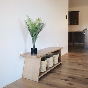 White Oak Bench, Wood Bench, Natural Wood Bench, Entryway Decor, Boho ...