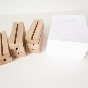 2024 Mini Desk Calendar, Wood Calendar, Wooden Stand, Mini Calendar ...