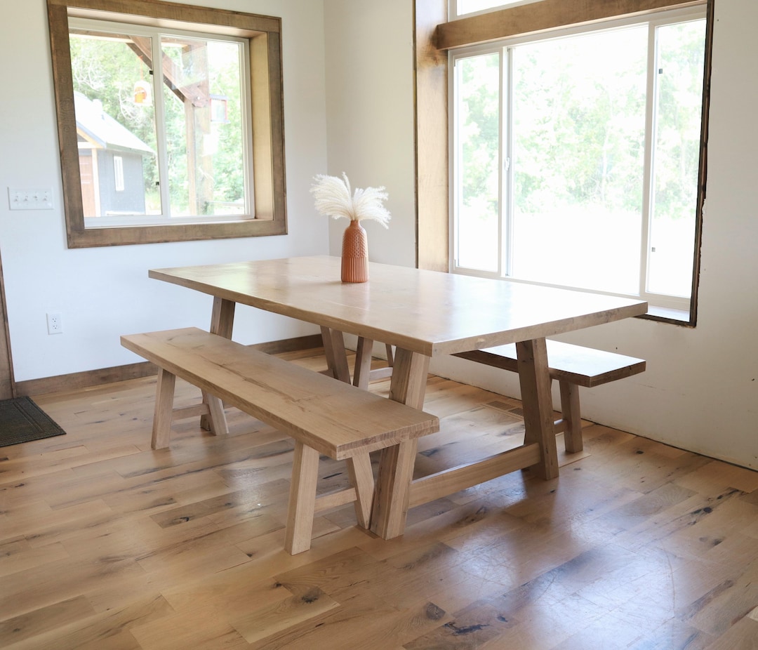 White Oak Table, Oak Dining Table, Natural Wood Dining Table, Light ...