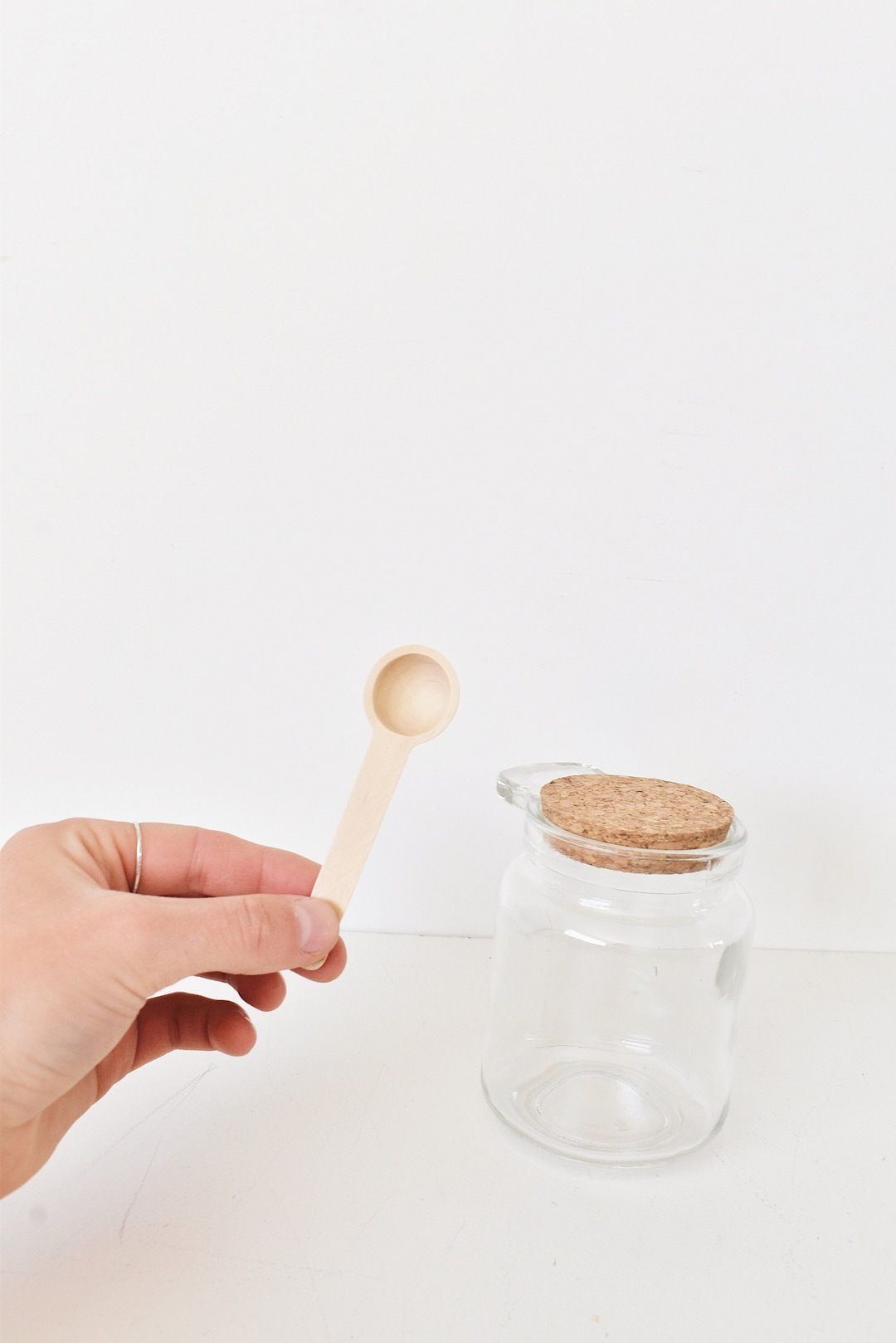 Sugar Jar, Mini Jar With Wooden Spoon, Spring Collection, Kitchen Decor ...