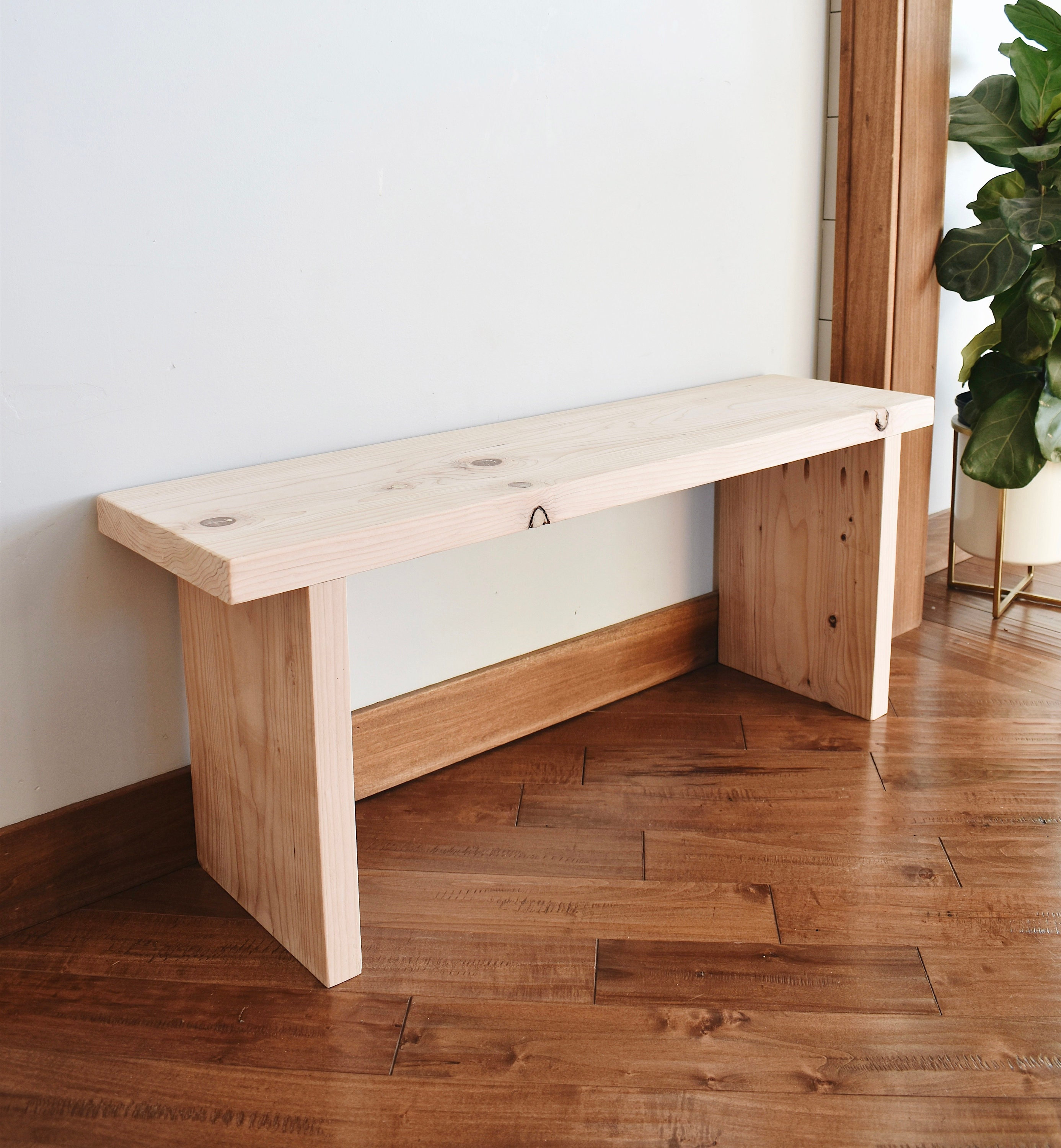 Natural Wood Bench Solid Bench Modern Style Bench Entryway | Etsy
