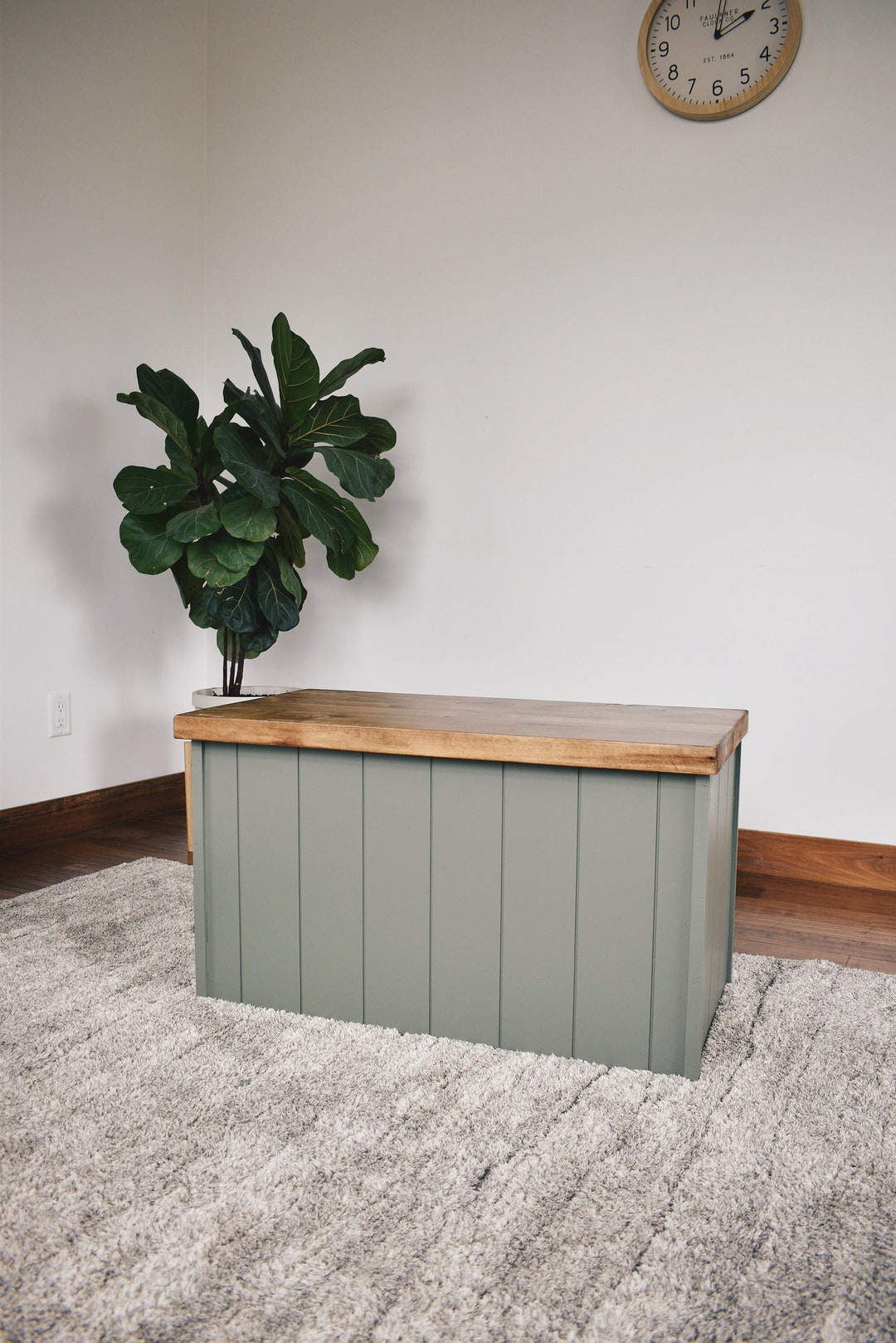 Soft Close Sage Green Storage Bench, Toy Box, Solid Wood Furniture, Toy ...