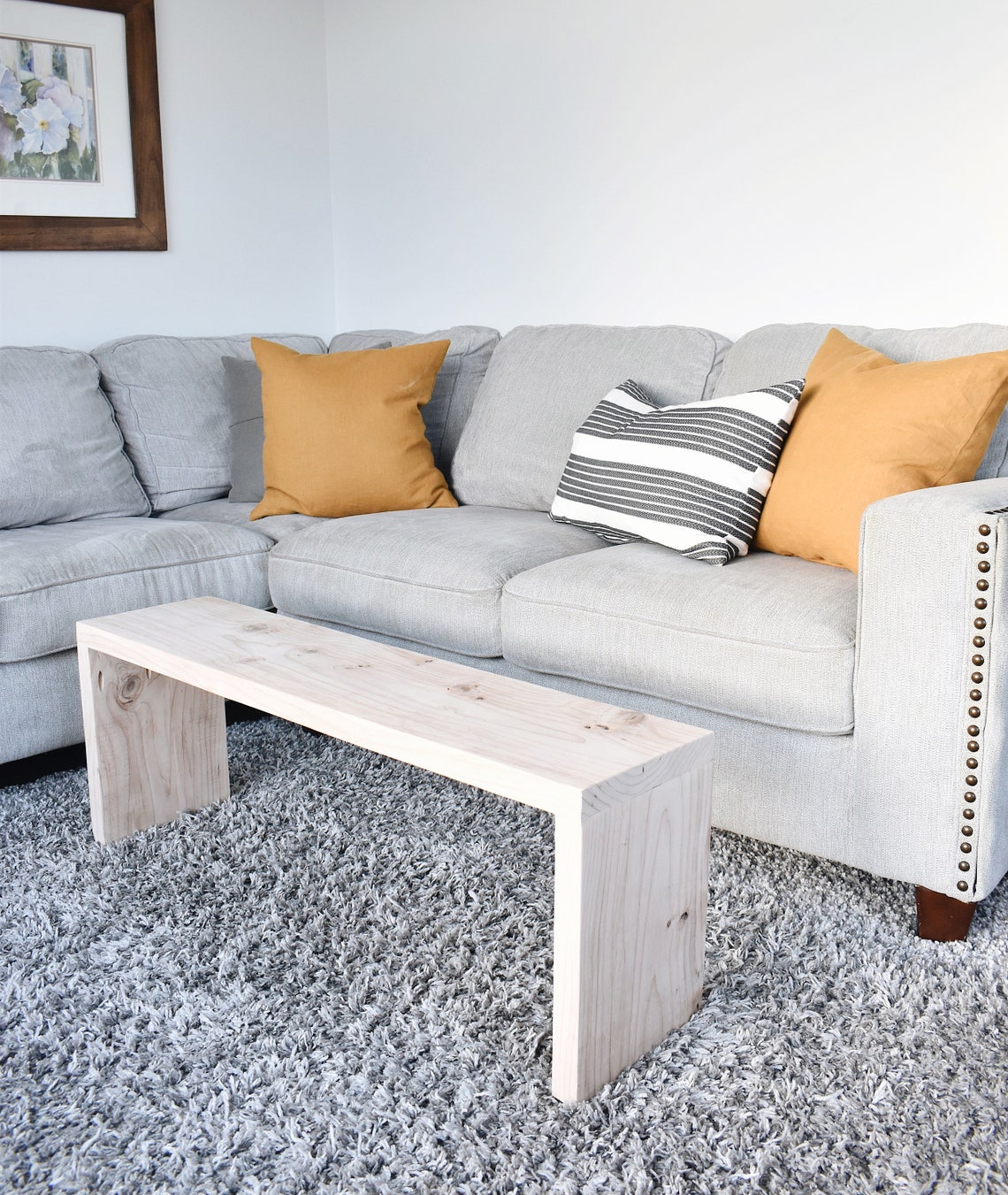 Natural Wood Bench Solid Bench Modern Style Bench Entryway - Etsy