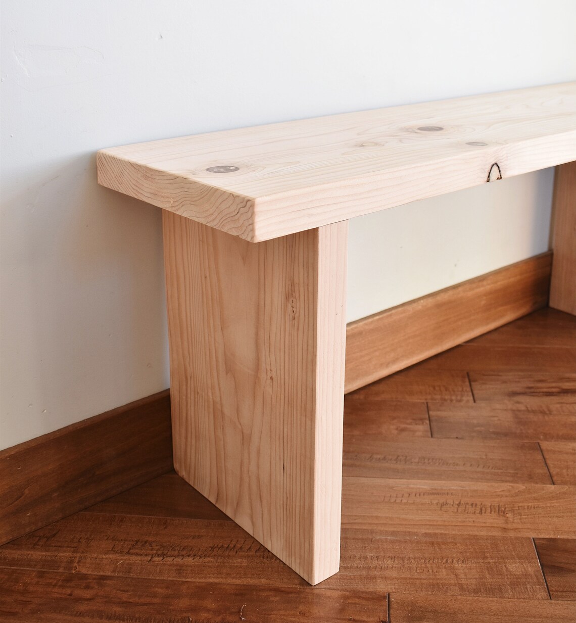 Natural Wood Bench Solid Bench Modern Style Bench Entryway | Etsy