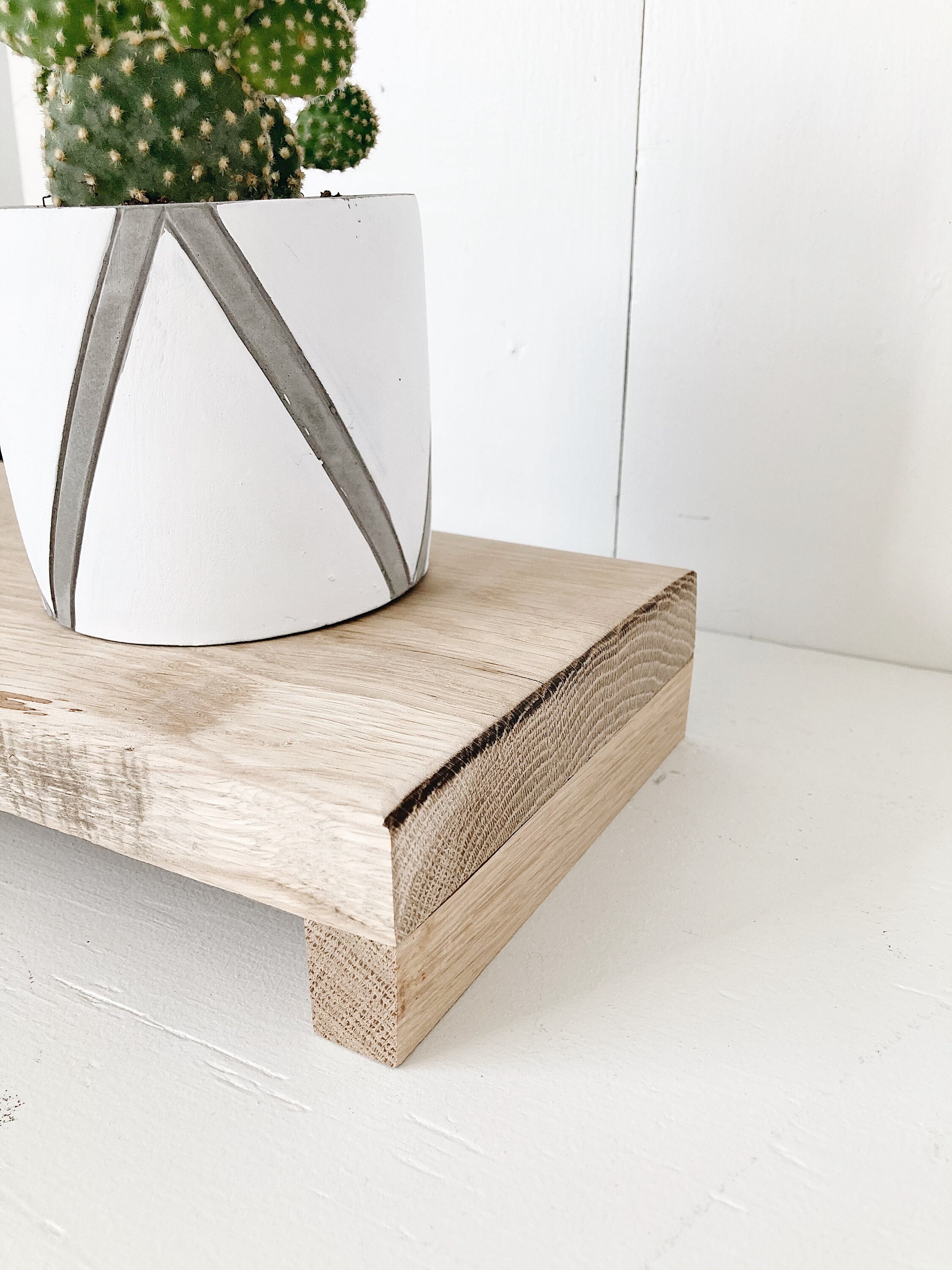 White oak tray Plant stand Hand crafted natural wood tray | Etsy