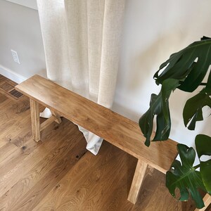 Wood Bench, Solid Bench, Boho Style Bench, Entryway Furniture, Dining ...