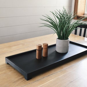 Large Wood Tray, Black Tray, Centerpiece Tray, Modern Black Tray, 34 ...