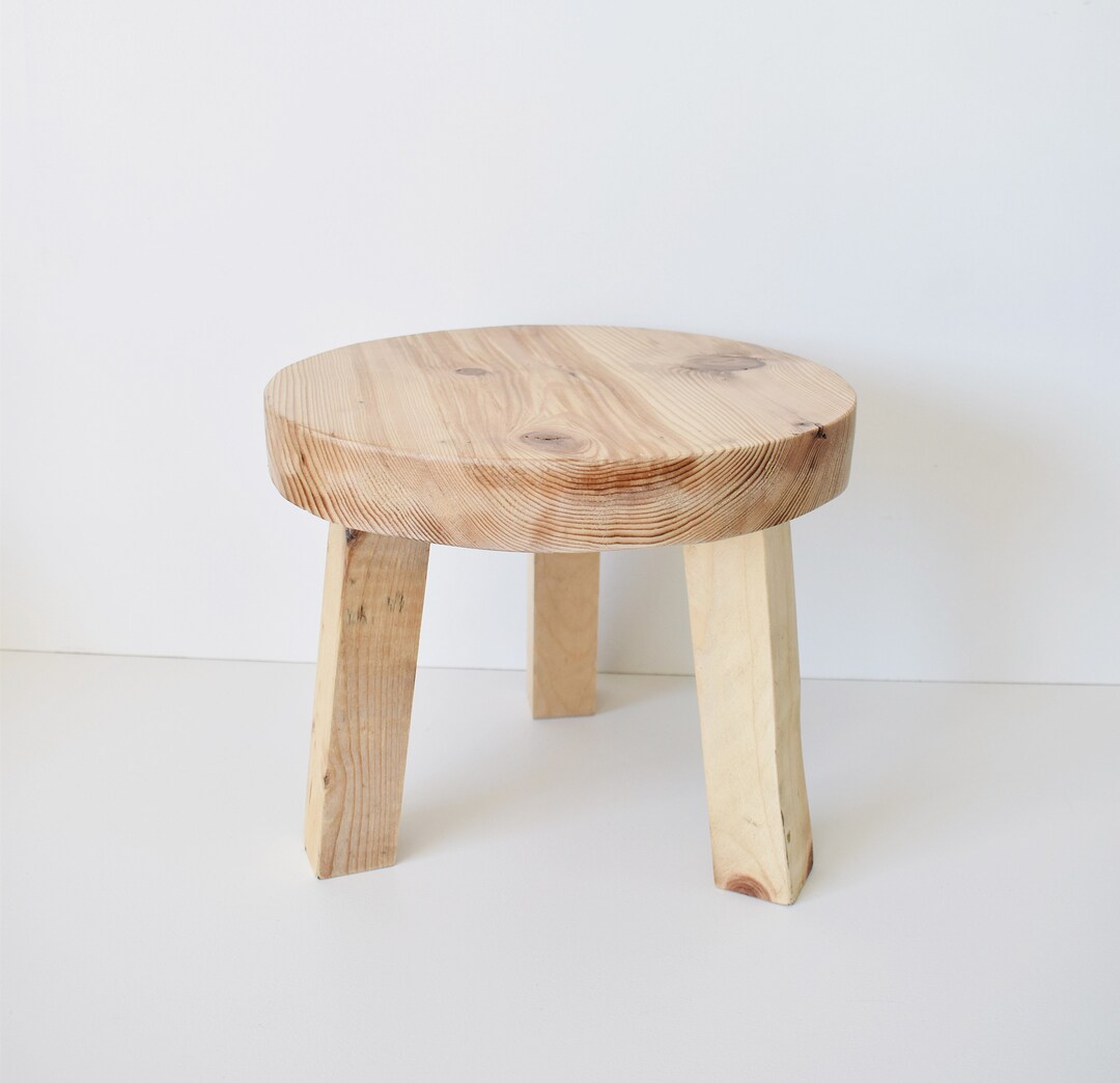 Stool, Solid Pine Stool, Plant Stand, Handmade, Modern Furniture ...