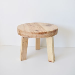 Stool, Solid Pine Stool, Plant Stand, Handmade, Modern Furniture ...