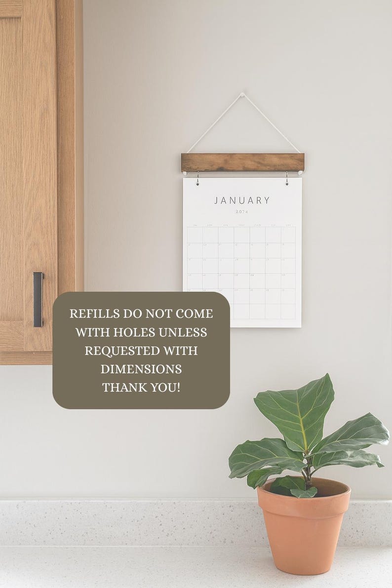 Wood Calendar With Hanger, Monthly Wall Planner - Etsy