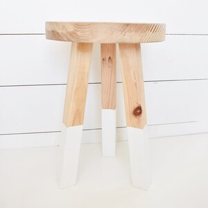Stool, Solid Pine Stool, Plant Stand, Handmade, Modern Furniture ...