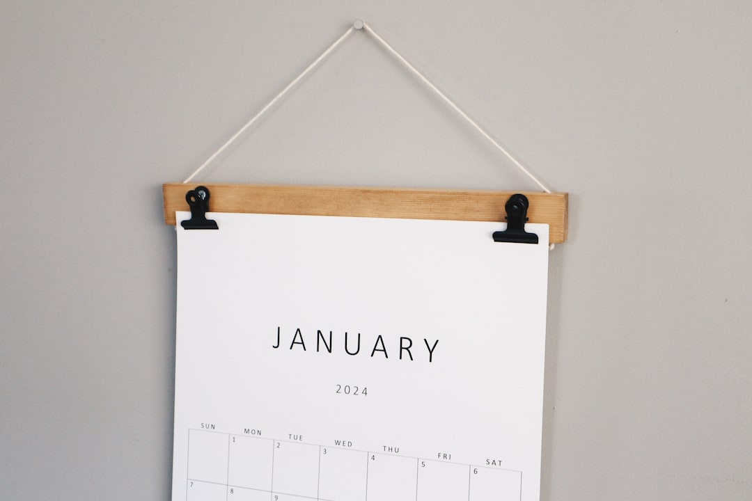 2024 Wood Calendar With Boxes, Monthly Calendar, Wall Decor, Simple ...