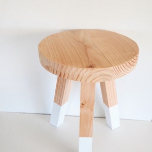 Stool, Solid Pine Stool, Plant Stand, Handmade, Modern Furniture ...