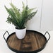 Round Tray, Wood Tray, Metal Tray, Black Metal Tray, Centerpiece Tray ...