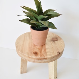 Stool, Solid Pine Stool, Plant Stand, Handmade, Modern Furniture ...