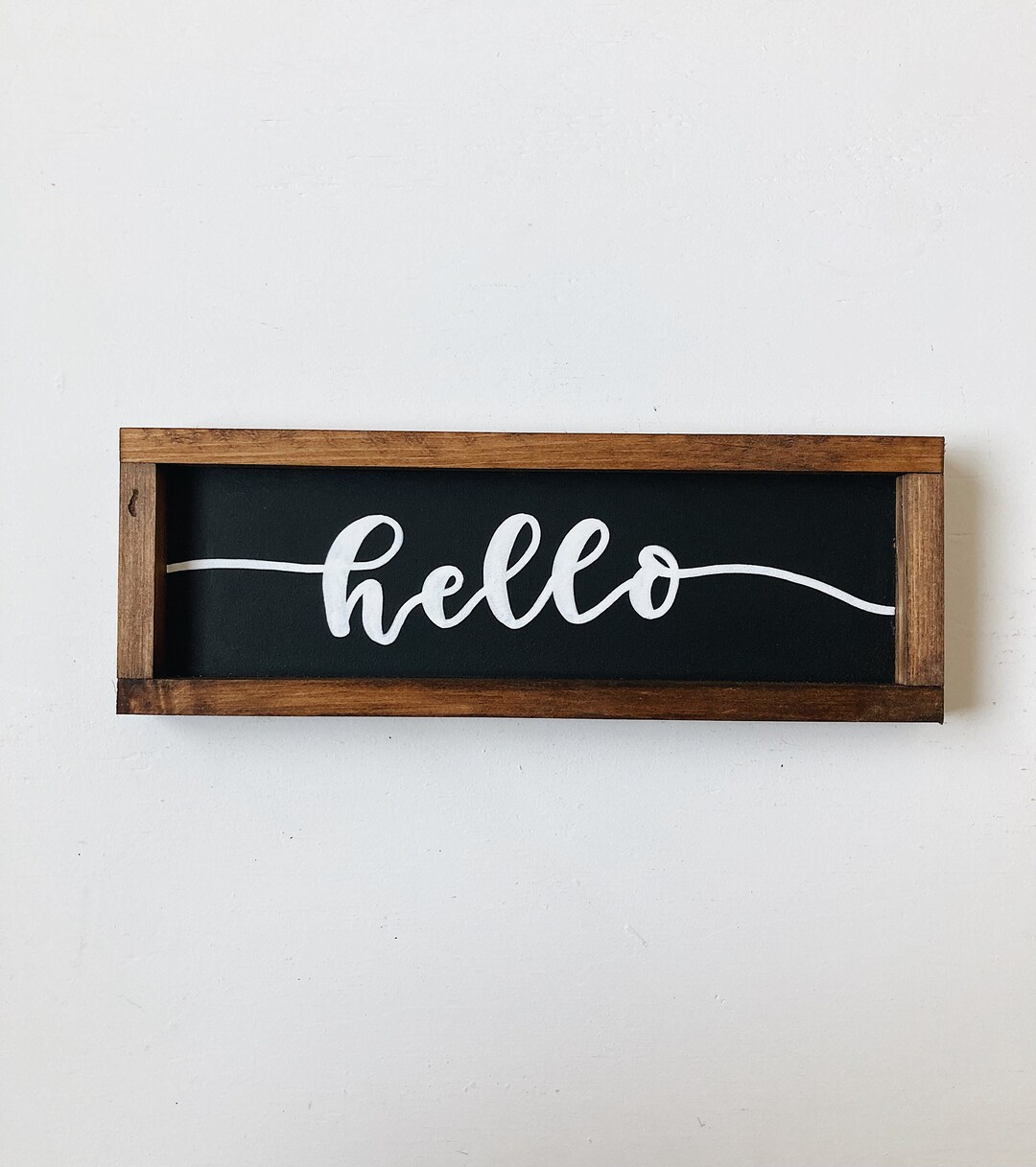 Hello Wood Sign, Black and White Sign, Small Wood Sign, Wall Decor ...