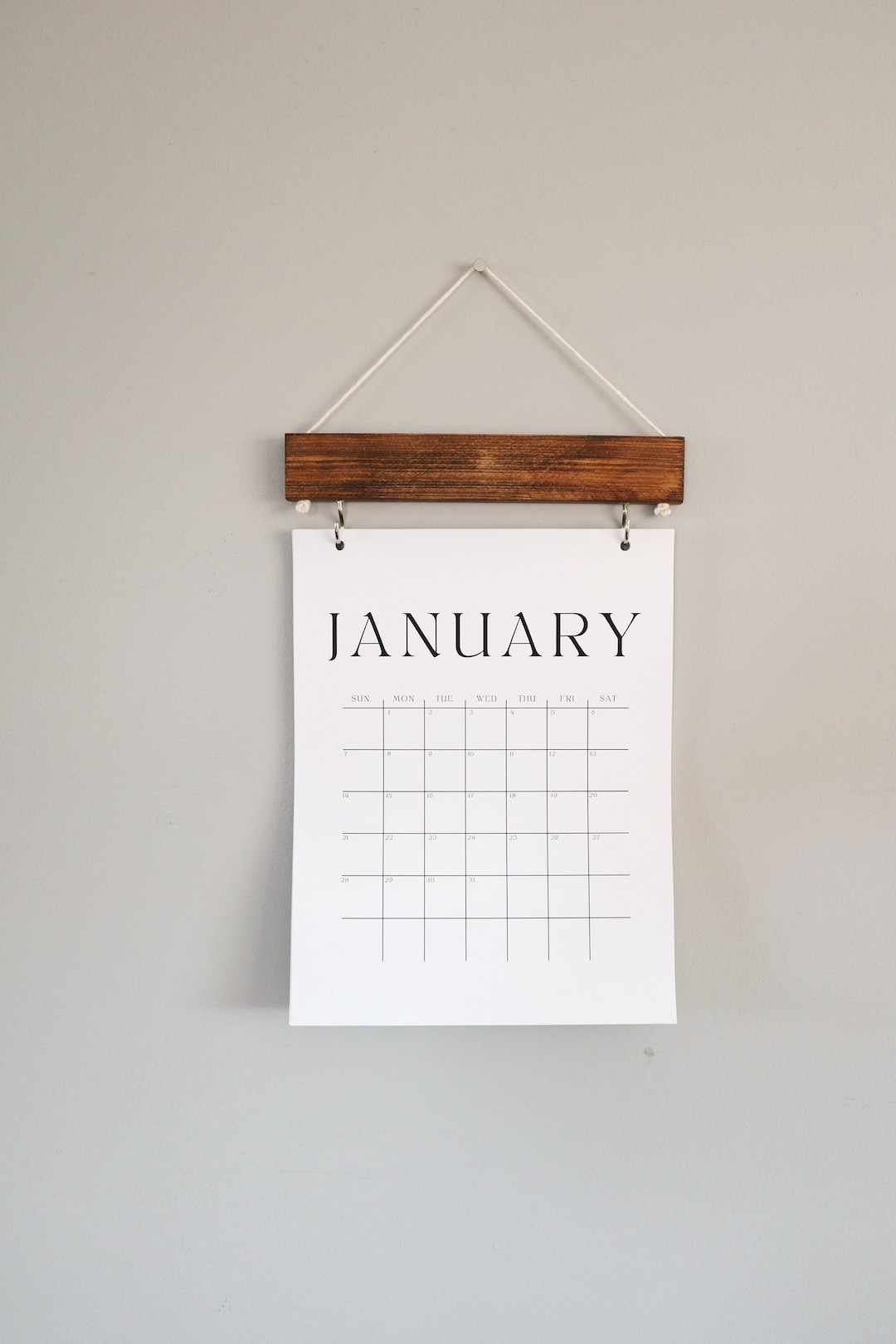 2024 Wood Calendar With Boxes, Monthly Calendar, Wall Decor, Simple ...