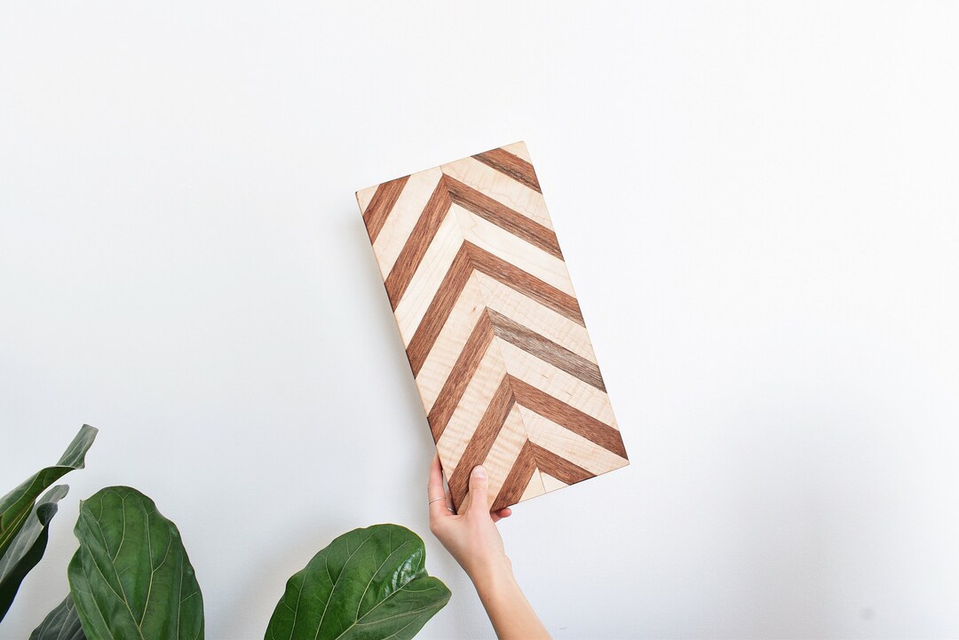 Chevron Pattern Cutting Board, Wood Cutting Board, Charcuterie Board ...