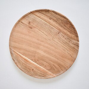 Large Round Wooden Tray Round Tray With Lip Plate Wood - Etsy