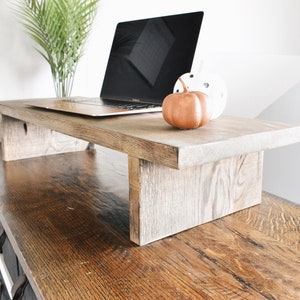 Monitor Stand, Oak Computer Stand, Laptop Stand, Wood Monitor Stand ...