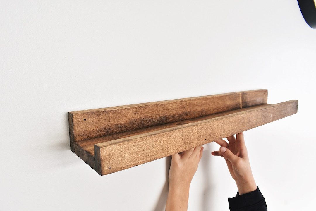 Rustic Pine Floating Ledge Shelf, Photo Display - Etsy