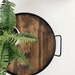 Round Tray, Wood Tray, Metal Tray, Black Metal Tray, Centerpiece Tray ...