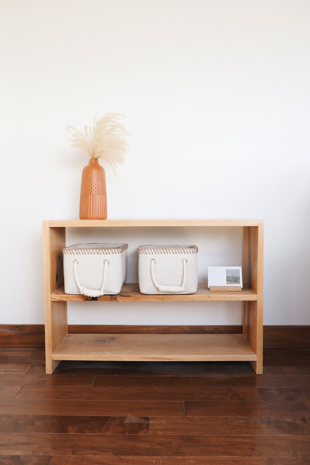 Oak Console Table, Shelf, Wood Bench, Natural Wood, Entryway Decor ...