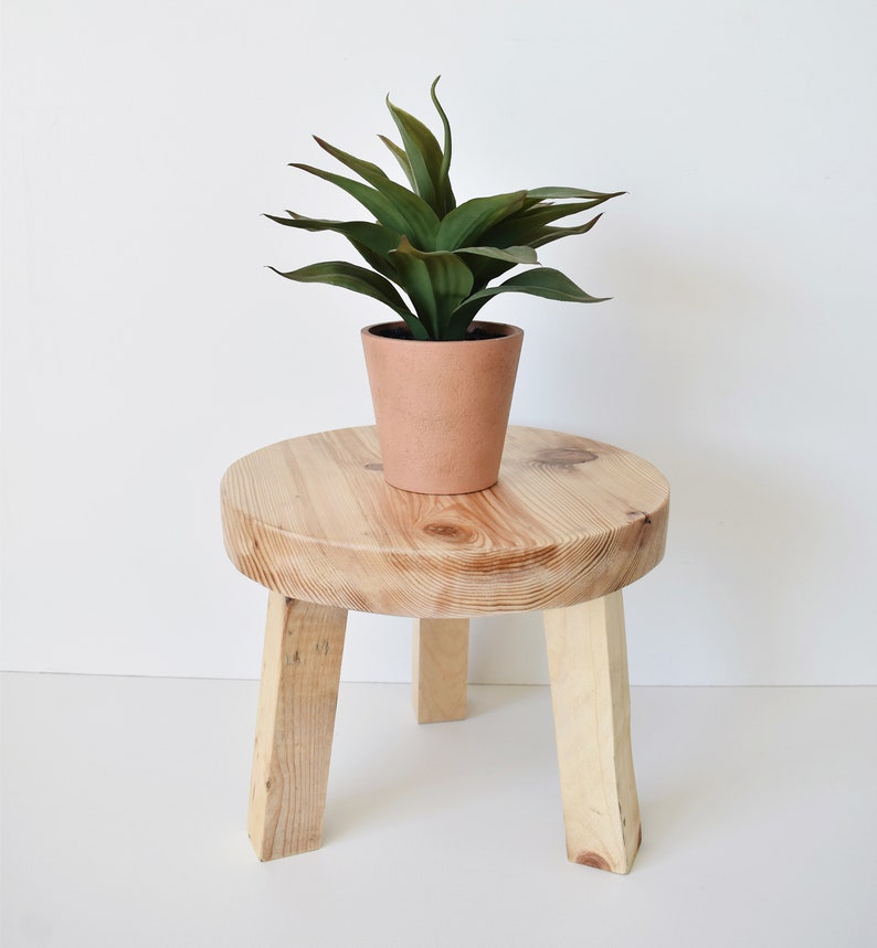 Stool Solid Pine Stool Plant Stand Handmade Modern - Etsy