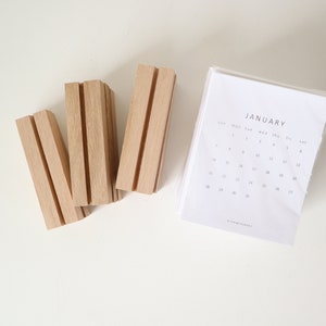 2024 Mini Desk Calendar, Wood Calendar, Wooden Stand, Mini Calendar ...