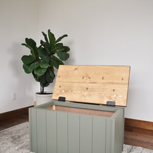 Sage Green Storage Bench, Toy Box, Solid Wood Furniture, Toy Storage ...