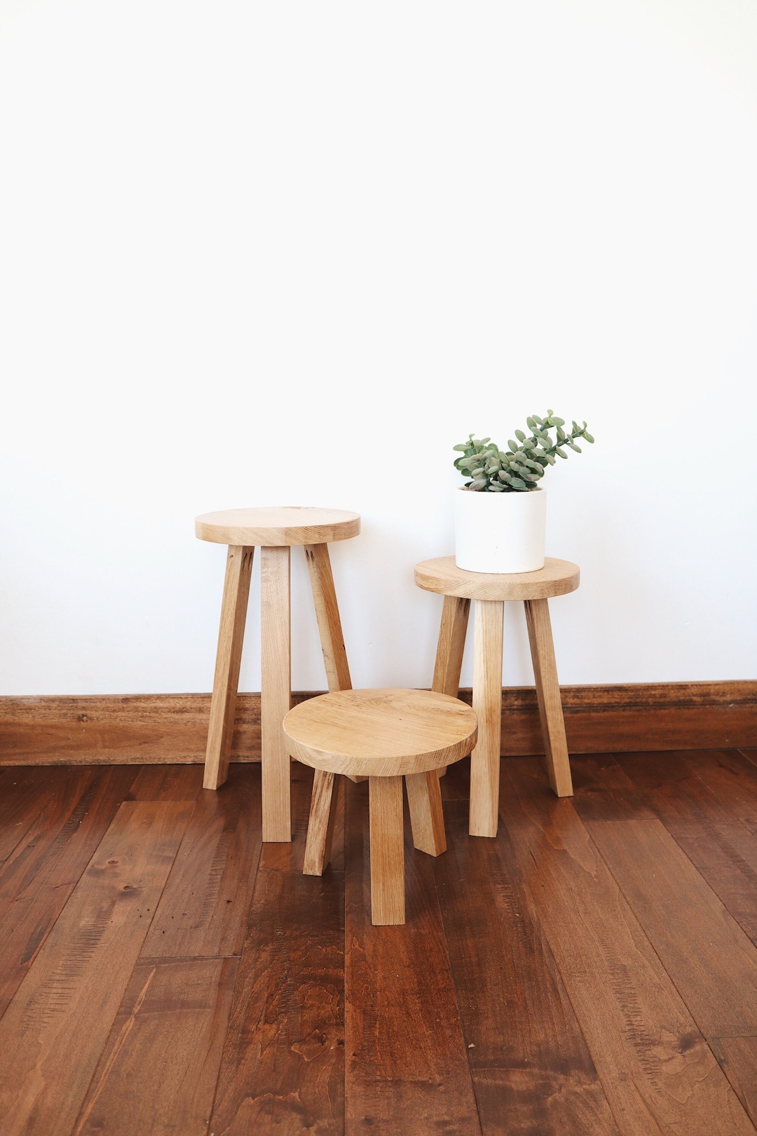 Stool, White Oak Stool, Plant Stand, Handmade, Modern Furniture ...