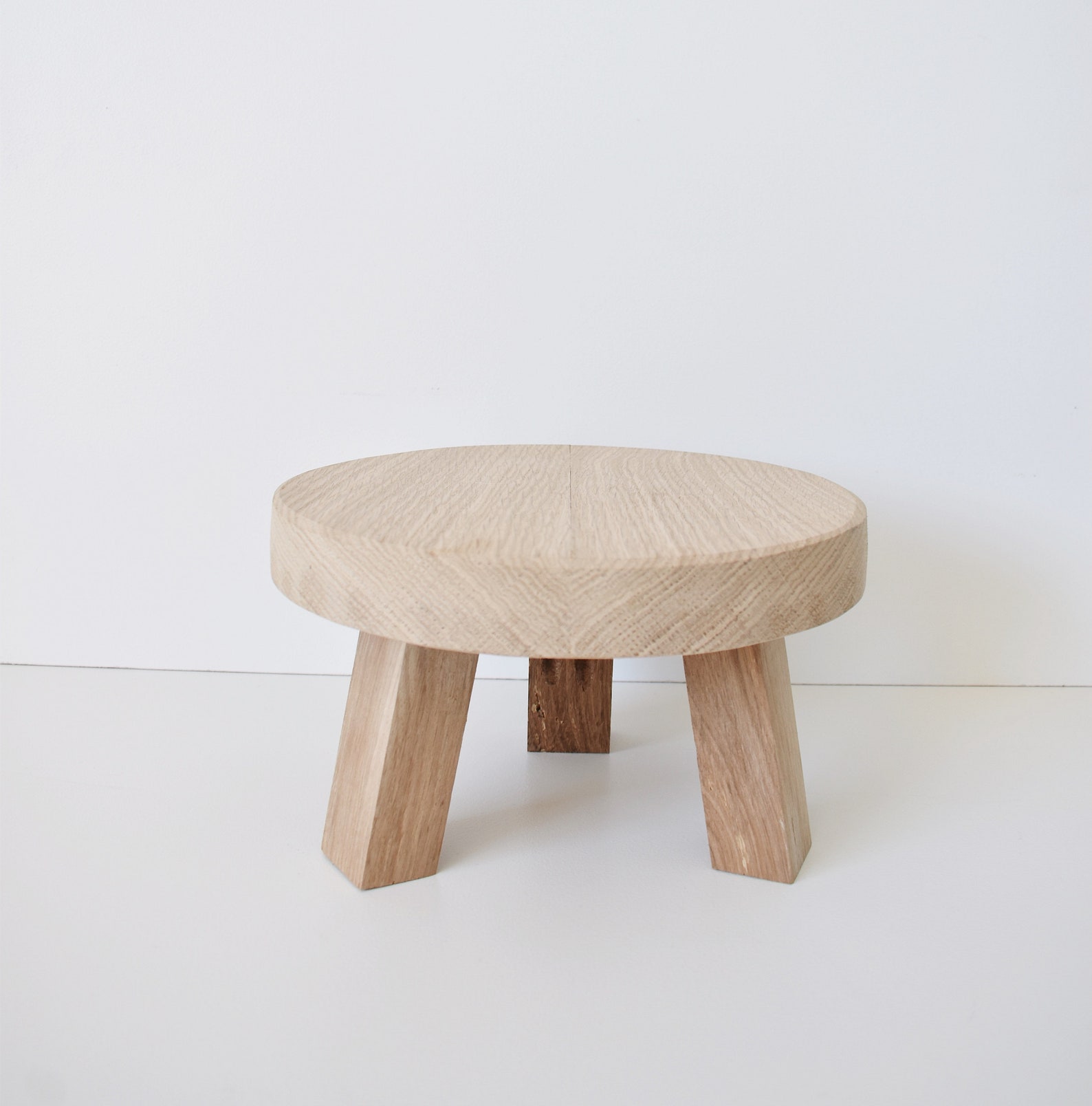 Stool Round Stool Plant Stand White Oak Natural Wood - Etsy