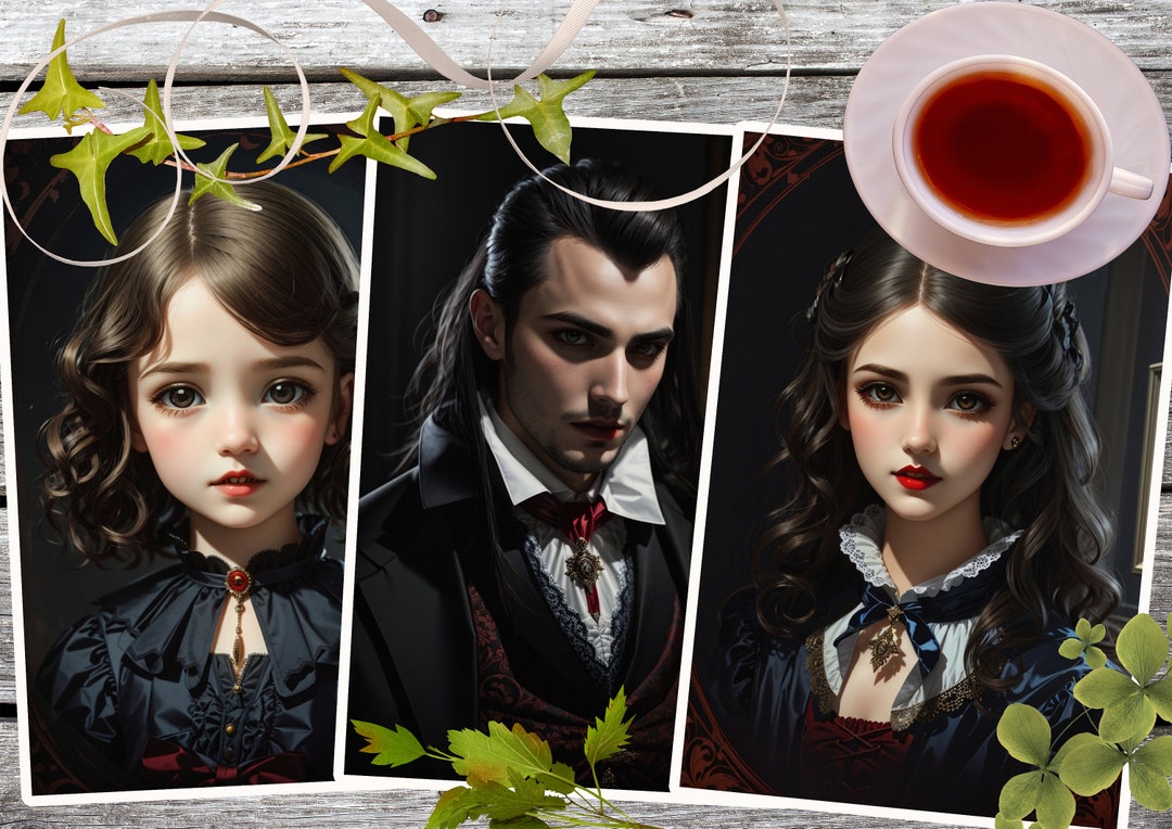 Portraits of Vampire Family cards 24 Files Digital Images - Etsy