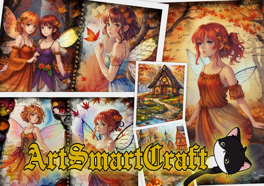 Autumn Fairies Elves Journal Kit Over 60 Files Digital Images - Etsy
