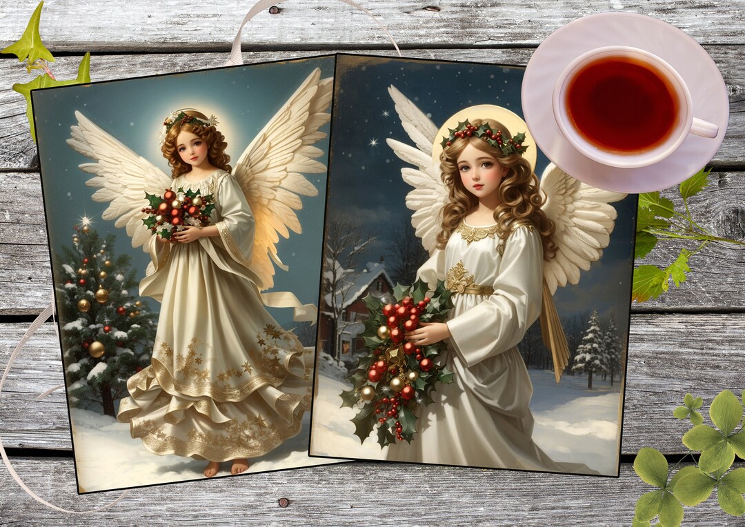 Weihnachtsengel Karten 12 Dateien NUR Digitalbilder Karten - Etsy.de