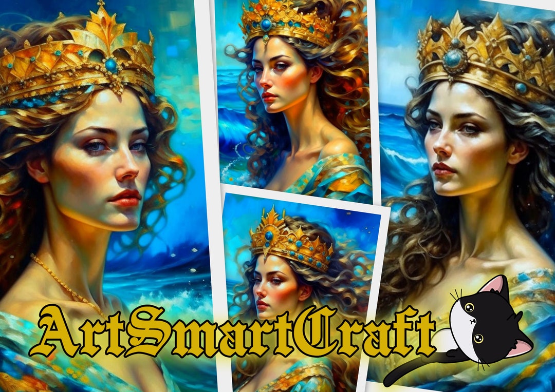 Sea Princess 15 Digital Images cards Tags Printable, Digital Download ...