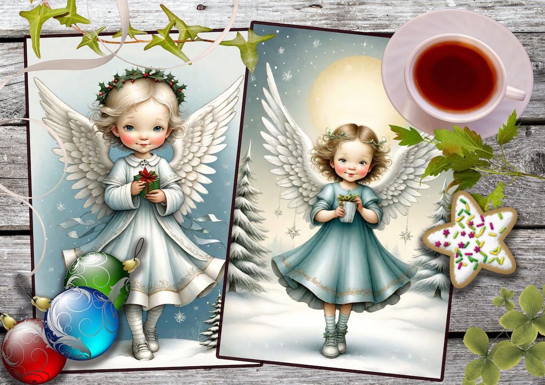 Weihnachtsengel Karten 26 Dateien NUR Digitalbilder Karten - Etsy.de
