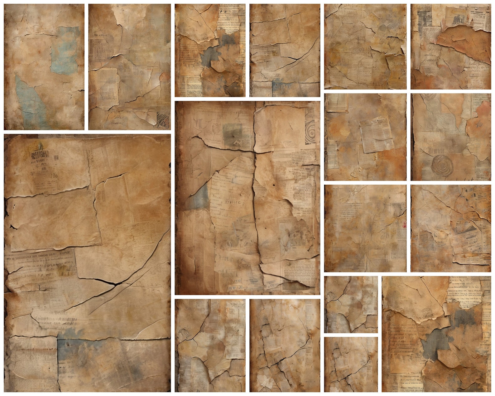 Half Page Tags Rustic Pages 17 Prints Printable. Digital Junk Journal ...