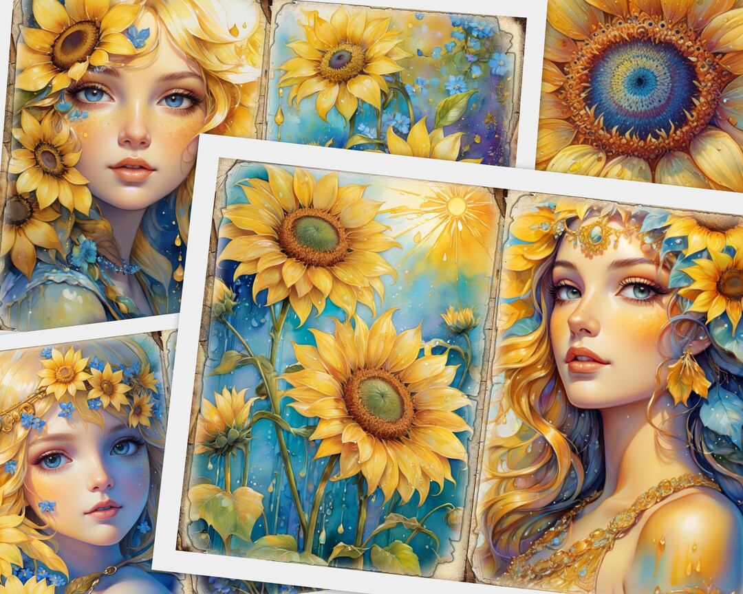 Sunflower Magic Over 50 Printable Pages. Digital Junk Journal Kit ...