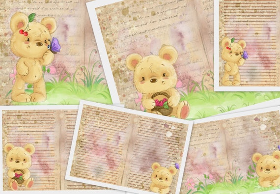 Cute Little Bear Junk Journal Kit Instant Download Printable - Etsy
