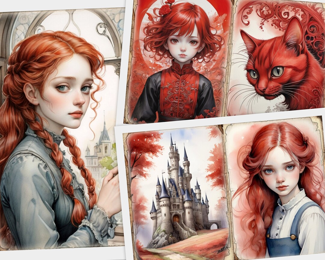 Red Journal Kit 16 Prints Printable. Digital Junk Journal Kit Printable ...