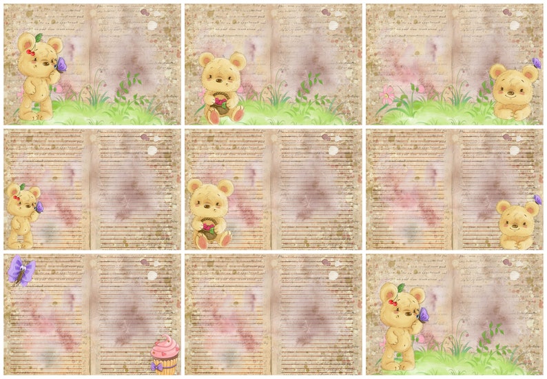 Cute Little Bear Junk Journal Kit Instant Download Printable - Etsy