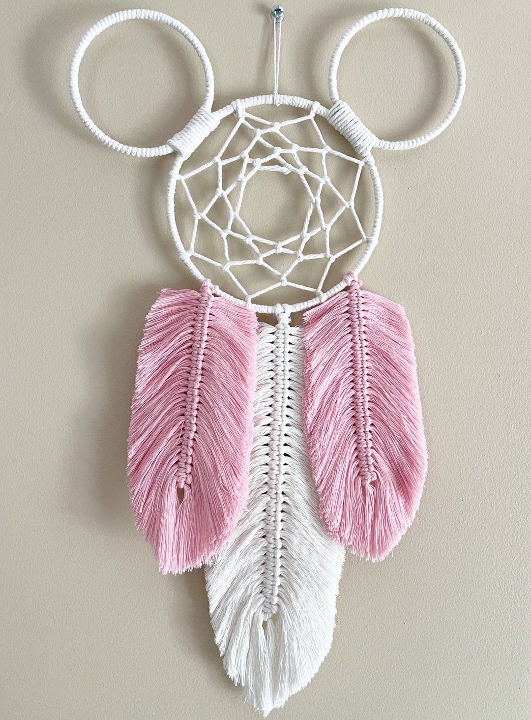 LARGE Mickey Macrame Mouse Traditional Dreamcatcher - Etsy