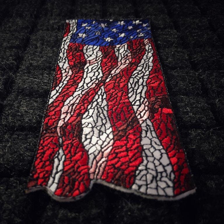American Flag Embroidered Patch With Hook Backing - Etsy