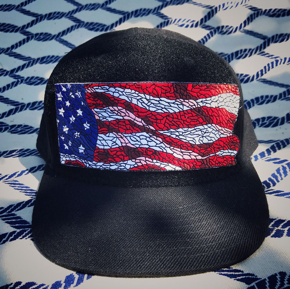 American Flag Embroidered Patch With Hook Backing - Etsy