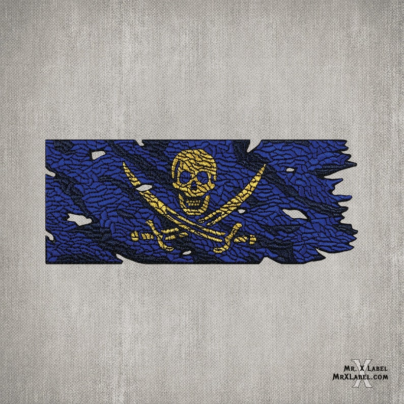 Blue Pirate Flag Patch Calico Jack john Rackham 100% - Etsy