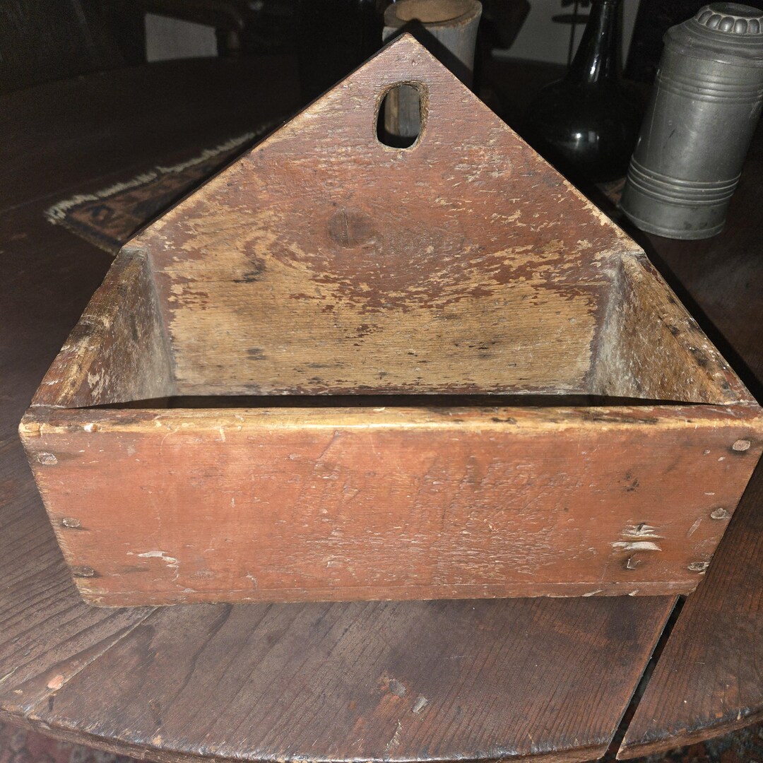 19th Century Antique Primitive Wall Box,original Paint,primitives ...