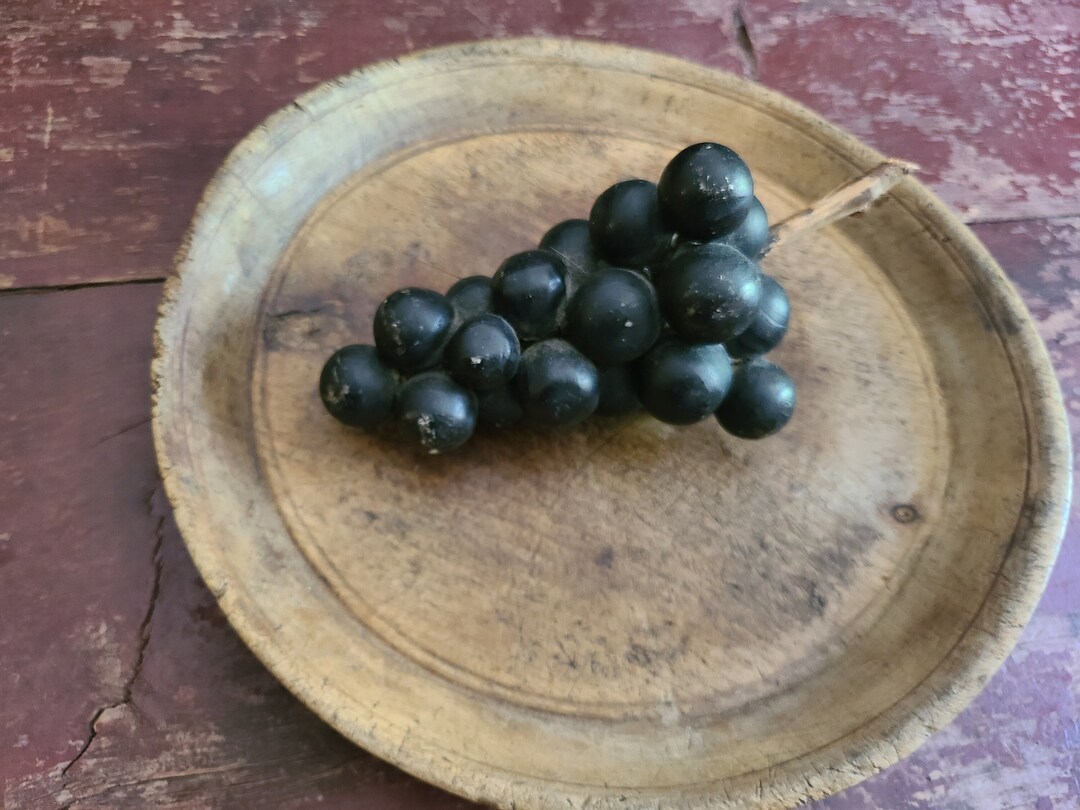 Antique Stone Grape Cluster, Italian Black/purple Alabaster,primitive ...